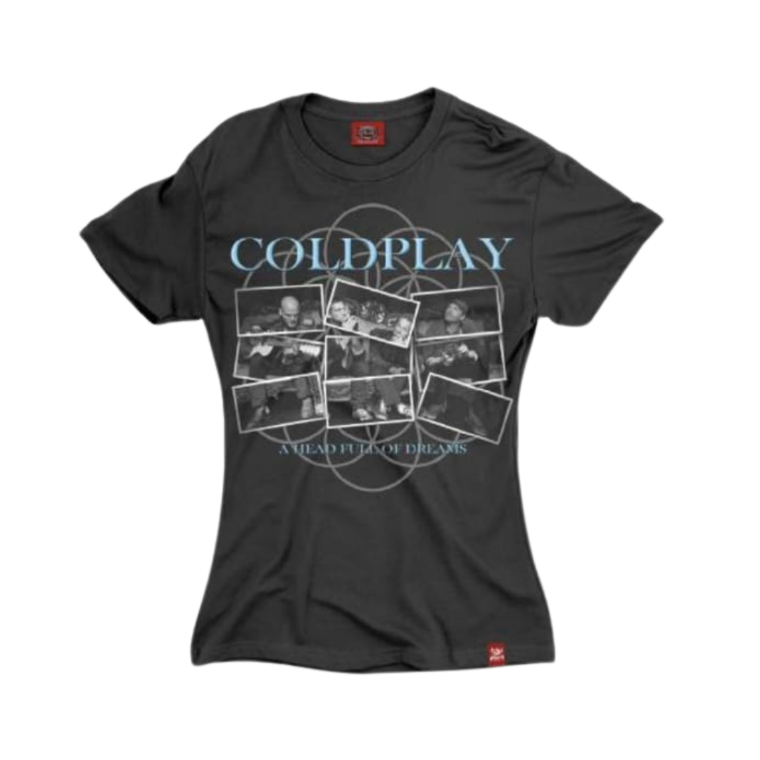 Camiseta Baby Look Feminina - Coldplay - Loja Love Pop